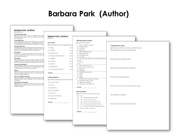 Barbara Park (Author) | Teaching Resources