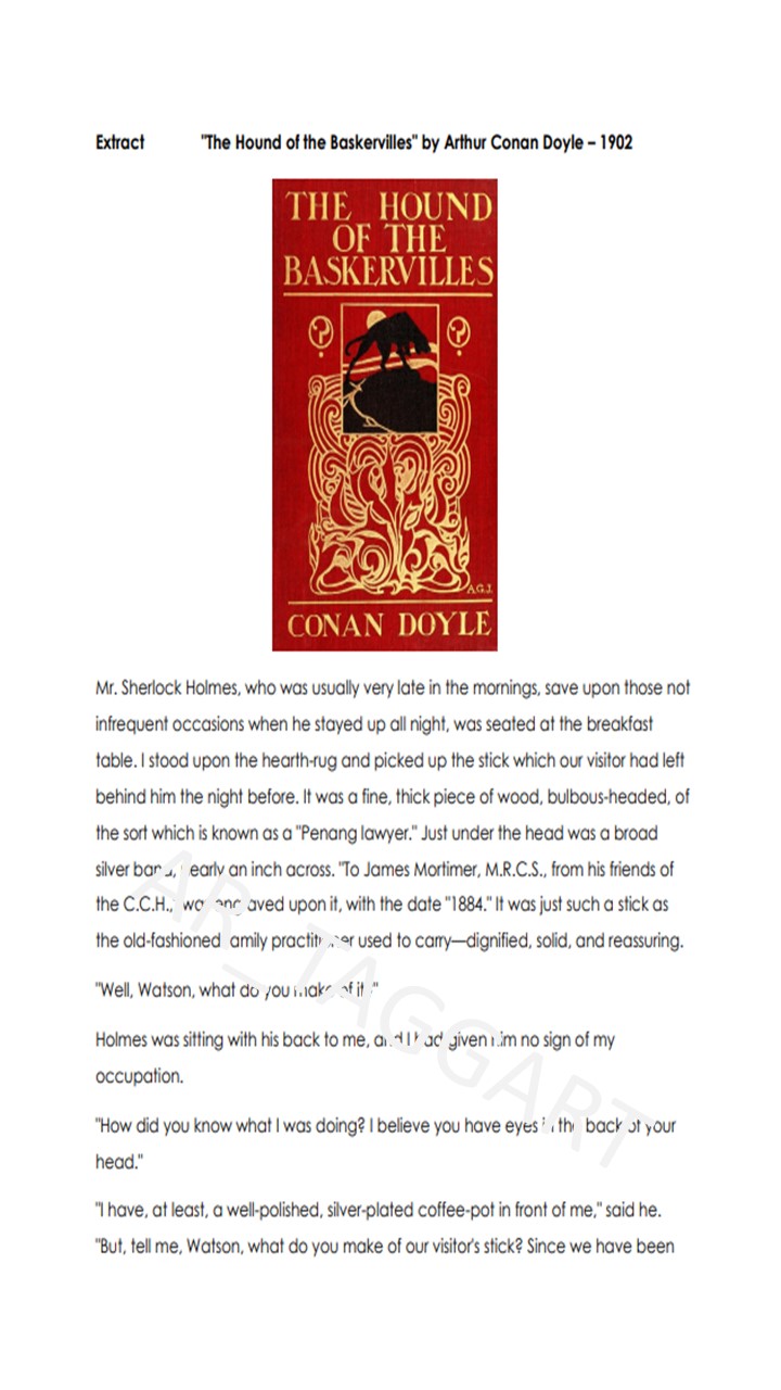 DOYLE-COMPREHENSION-HOUND OF THE BASKERVILLES | Teaching Resources