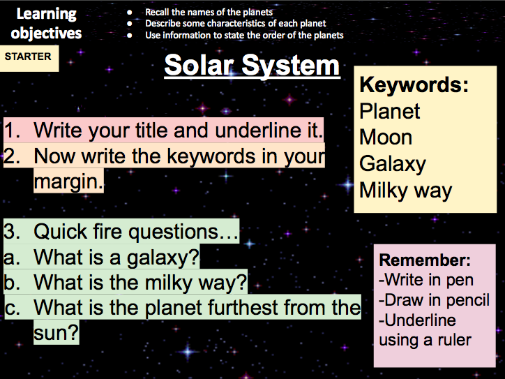 The Solar System - KS3 lesson | Teaching Resources