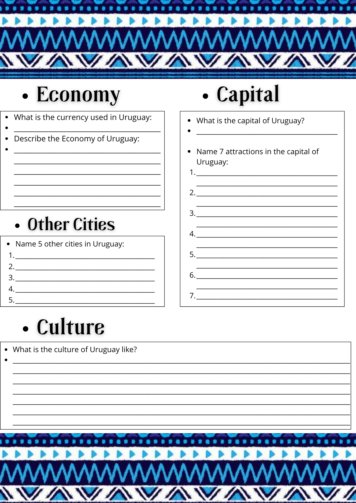 Country Study Research Project - Uruguay - Social Studies Report ...