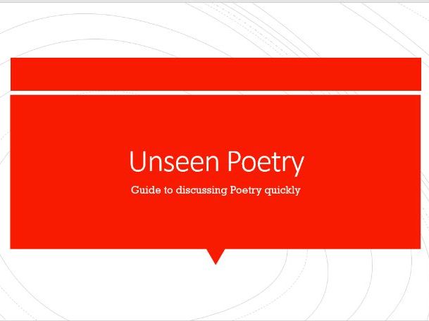 Guide to Analysing Unseen Poetry | Teaching Resources