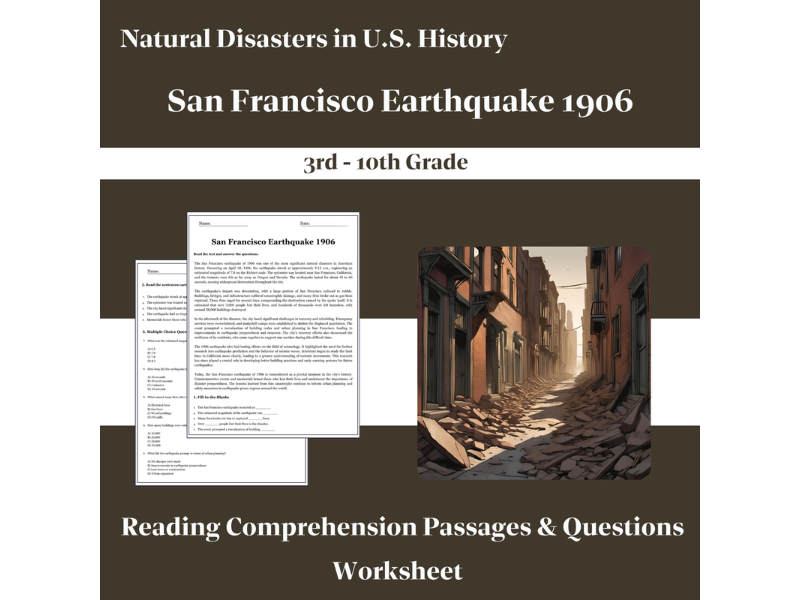 San Francisco Earthquake of 1906 Reading Comprehension Passages ...
