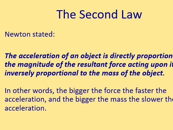 Newton's Second Law (F=Ma) - Full Lesson | Teaching Resources
