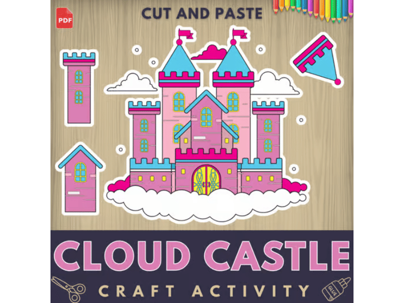 Cloud Castle Craft Activity | Fairy Tale, Fantasy, Princess Castle Cut ...
