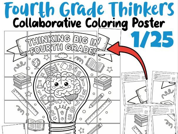 National Fourth Grader Day Bundle | 4th Grade Collaborative Coloring ...