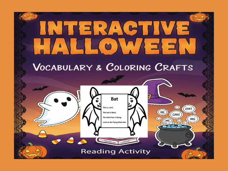 Interactive Halloween Vocabulary & Foldable Coloring Crafts -Reading ...