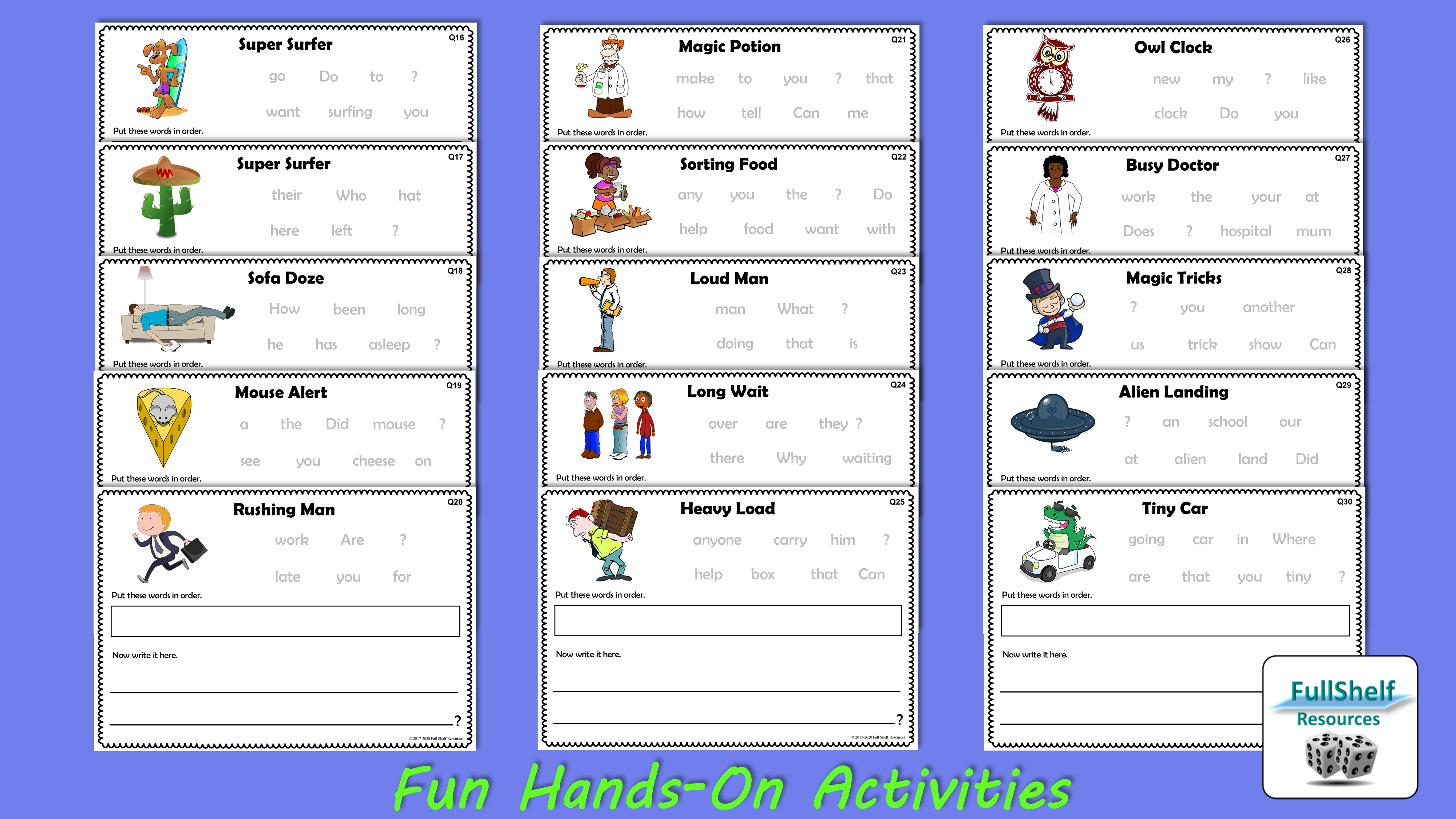 Jumbled Sentences Questions KS1 Teaching Resources
