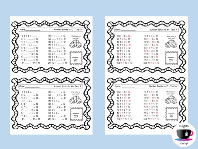 FREEBIE - Addition and Subtraction Tests | Teaching Resources