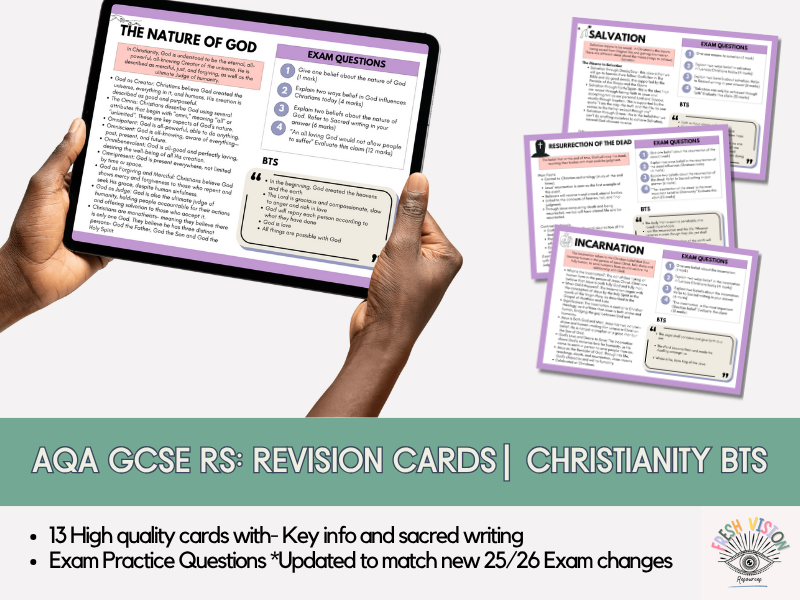 GCSE AQA RS Revision Cards | Christianity Beliefs & Teachings | New Exam Format! | Teaching ...