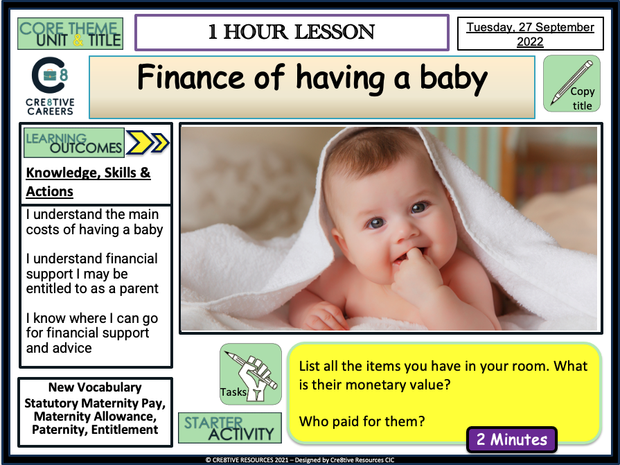 Finance of having a baby | Teaching Resources