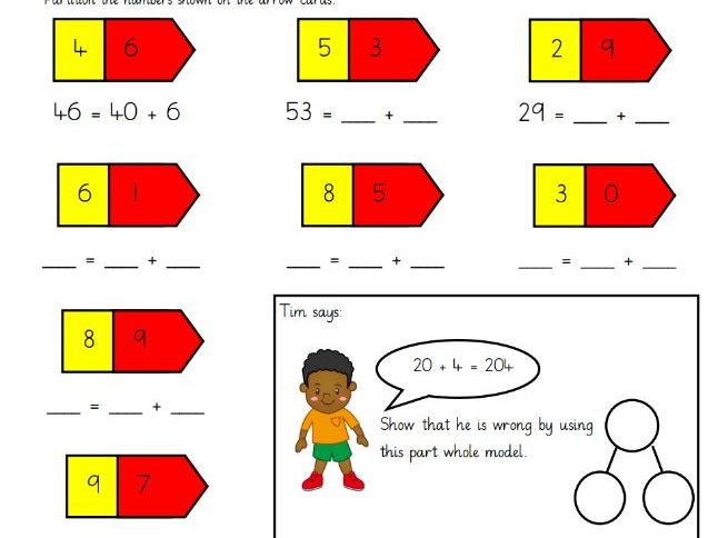 Partition To 100 Year 2 Worksheet Teaching Resources