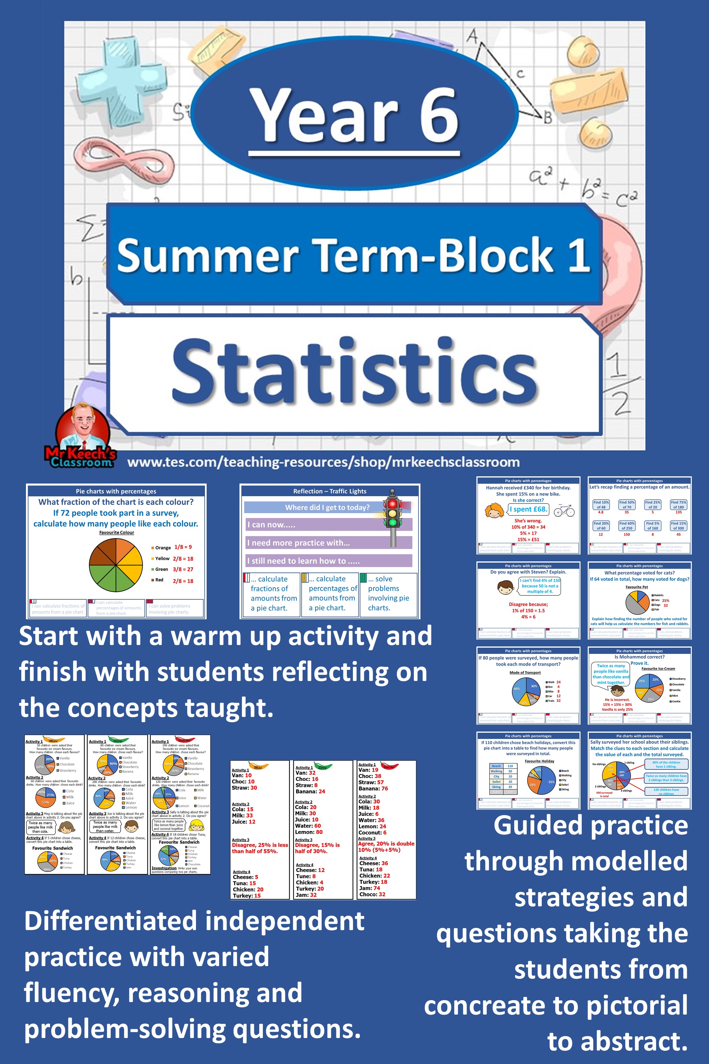 Year 6 - Statistics - Read and interpret pie charts - White Rose Maths ...