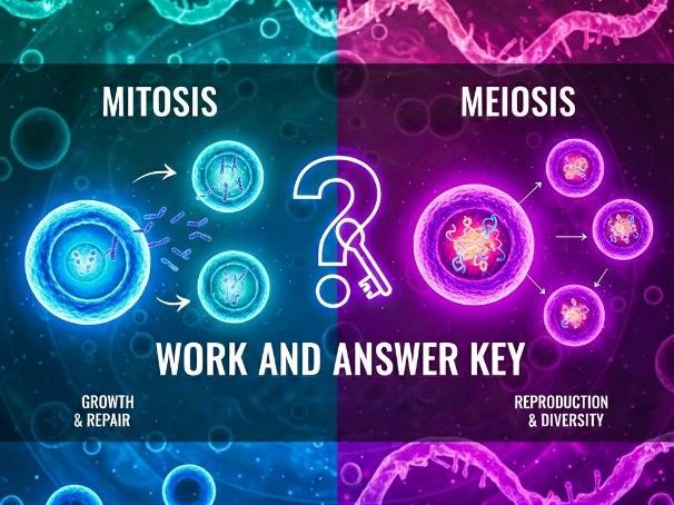 Mitosis and Meiosis Worksheet - High School Biology | Teaching Resources