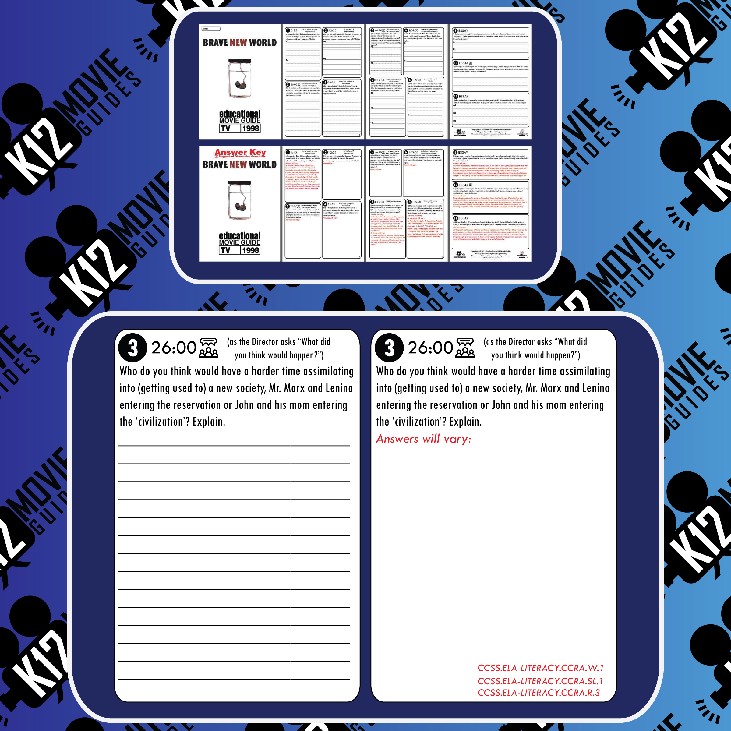 Brave New World Movie Guide | Worksheet | Questions | Google Slides (TV ...