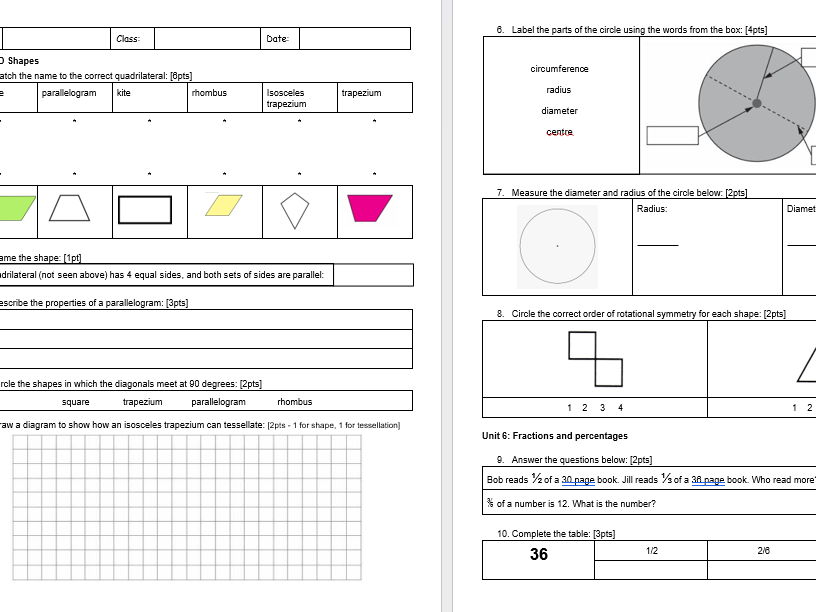 Cambridge Maths Stage 6_2d Shapes and Fractions and Percentages ...