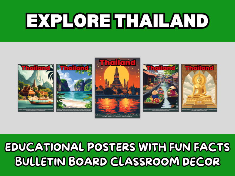 Explore Thailand Asia – Educational Posters with Fun Facts | Bulletin ...