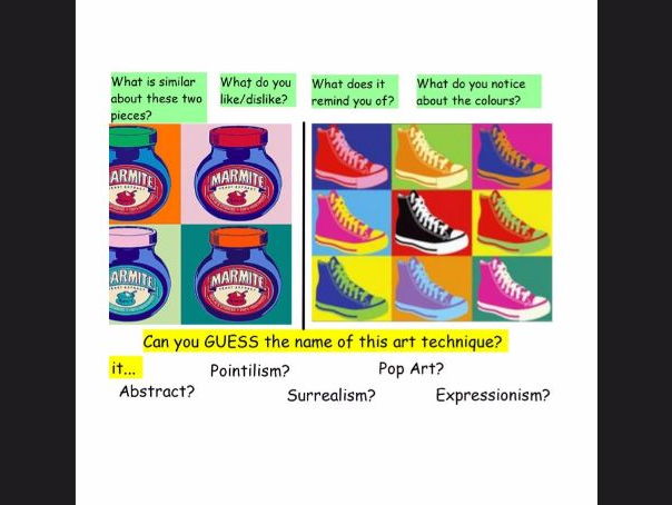 Pop Art KS2 Andy Warhol And Roy Lichtenstein Teaching Resources