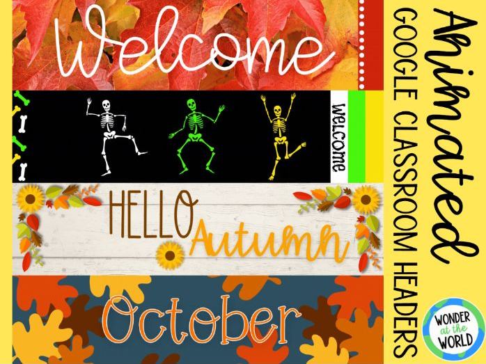 Autumn themed Google Classroom animated headers | Teaching Resources