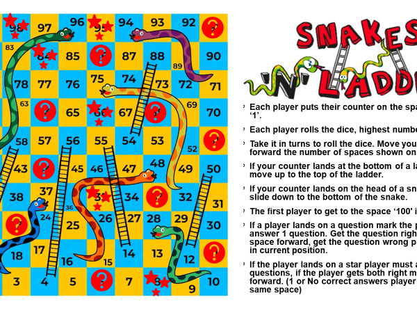 Snakes and Ladders Quiz Board | Teaching Resources