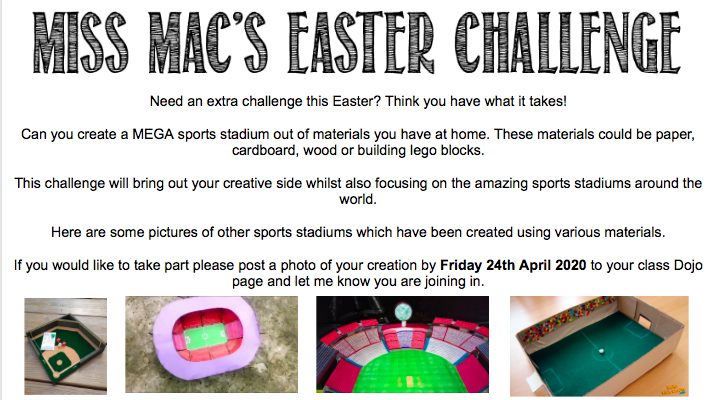 Easter Sport Stadium Building Competition | Teaching Resources