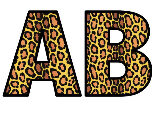 Cheetah Jaguar Wild Cat Skin Lettering Set Display Title Letters ...