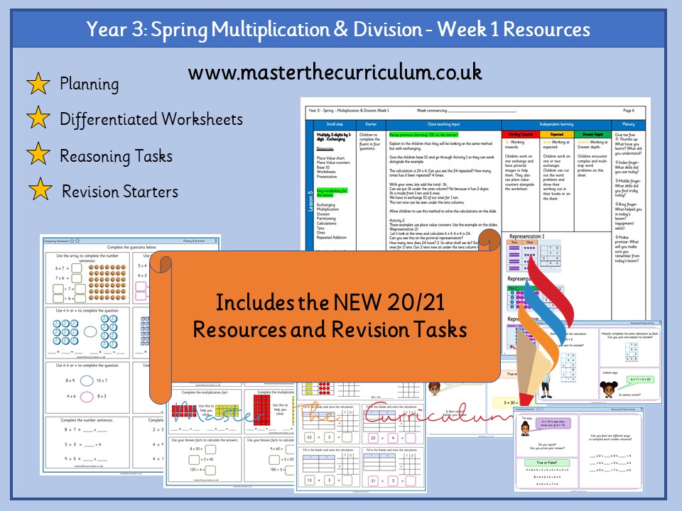 Year 3– Week 1 – Multiplication & Division Differentiated Worksheets ...
