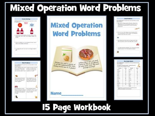 Word Problems - Mixed Operations | Teaching Resources