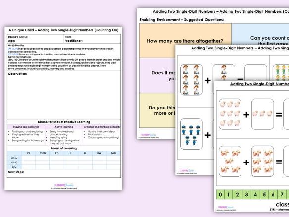 EYFS Maths Adding Two Single-Digit Numbers - Counting On Learning ...