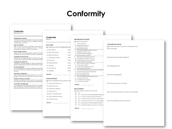 Conformity to Social Roles | Teaching Resources
