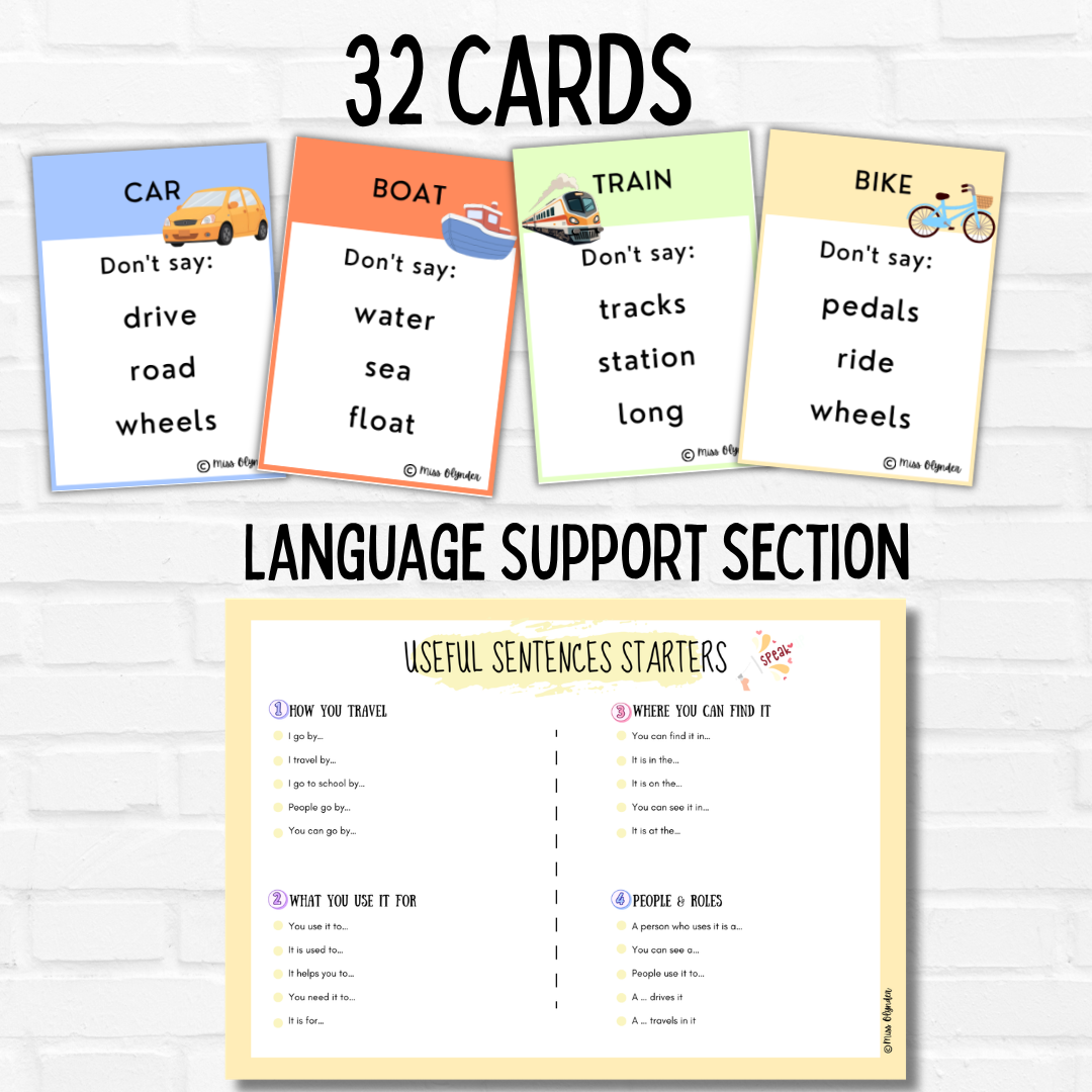 Transportation Taboo Game – ESL Speaking Activity | Transport ...
