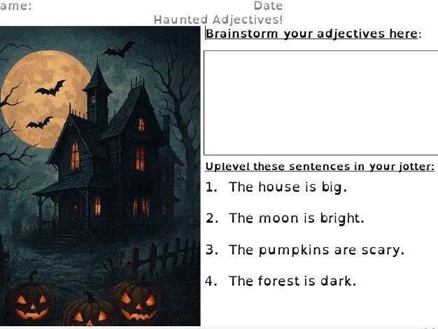 Halloween Adjectives - First Level | Teaching Resources