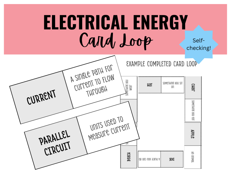 Electrical Energy Card Loop Activity | Teaching Resources
