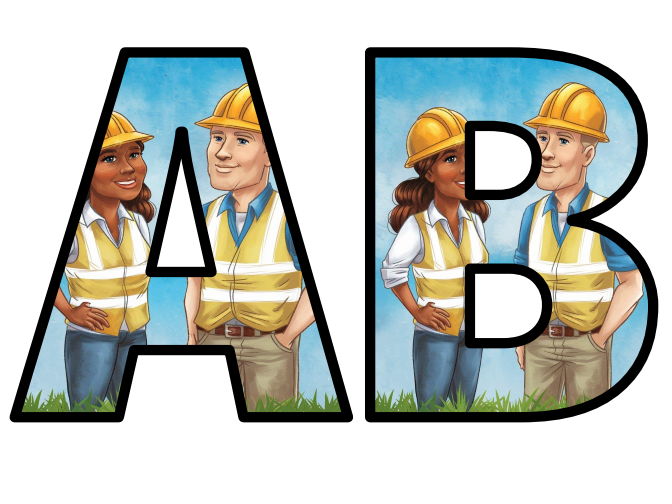 Construction Worker Dramatic Role Play Center Area Lettering Set ...