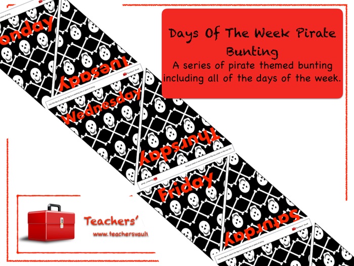 Days Of The Week Pirate Bunting | Teaching Resources