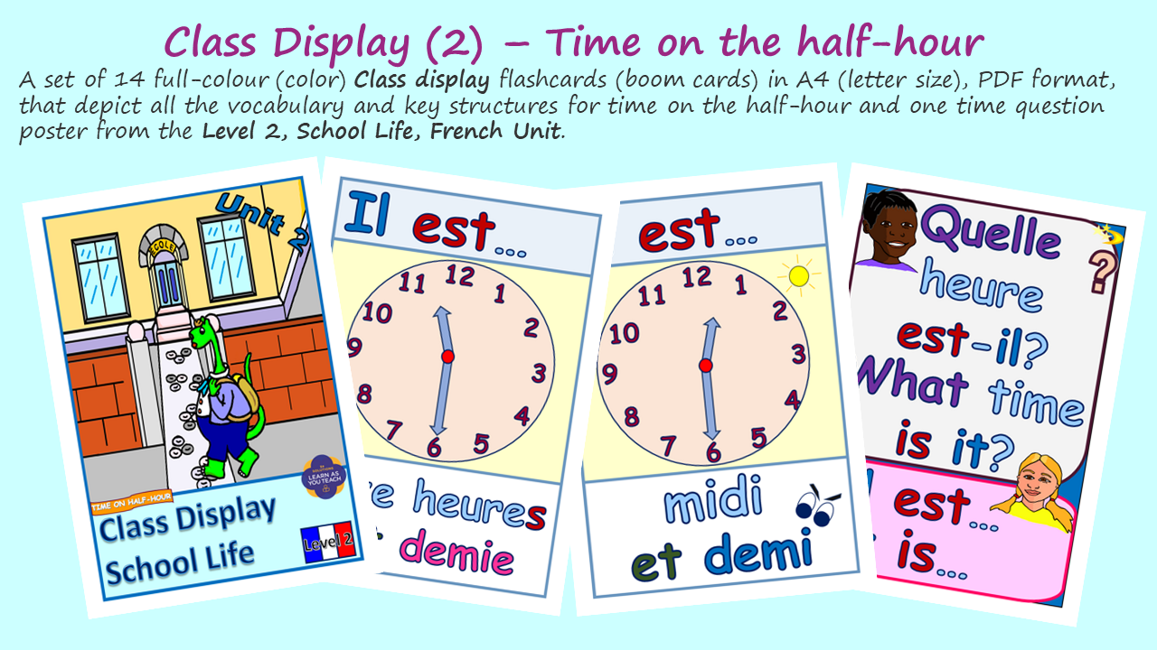 KS2 FRENCH: YEAR 4 FLASH/BOOM CARDS - SCHOOL LIFE | Teaching Resources