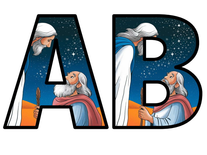 Bible Story Abraham Stars God Lettering Set Display Title Letters ...