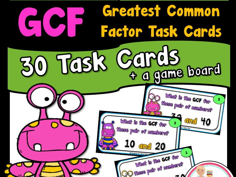 Greatest Common Factor Task Cards by teacherstakeout | Teaching Resources