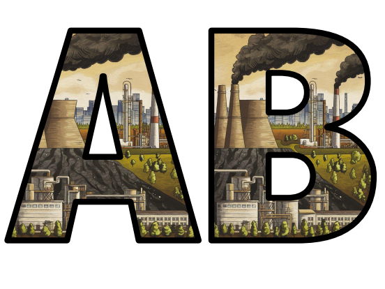 Geography Non-Renewable Energy Sources Lettering Set Display Title ...