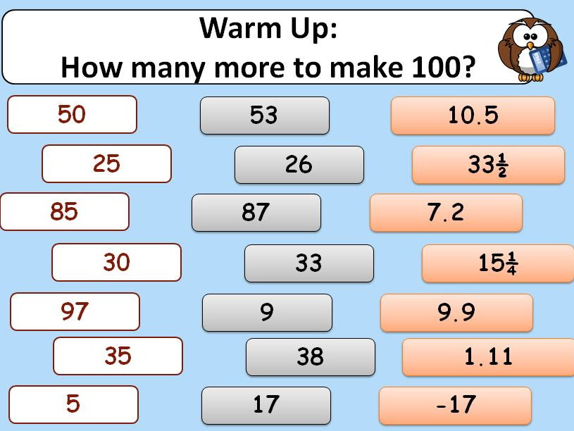Y3 Y4 Mental Addition Subtraction 2 Differentiated Starters