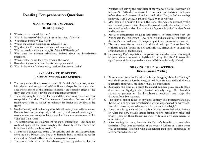 Why the Little Frenchman Wears His Hand in a Sling by Edgar Allan Poe w ...