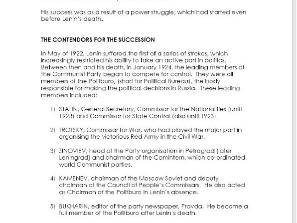 Stalin and the USSR Revision Guide | Teaching Resources