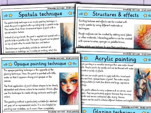 Acrylic Painting - Flashcards | Art | Techniques | Tools & Styles ...