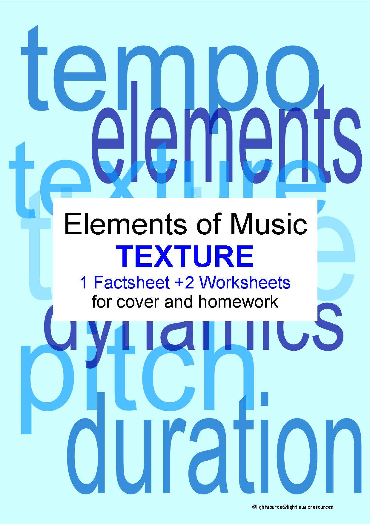 Texture: 2 worksheets and 1 factsheet | Teaching Resources