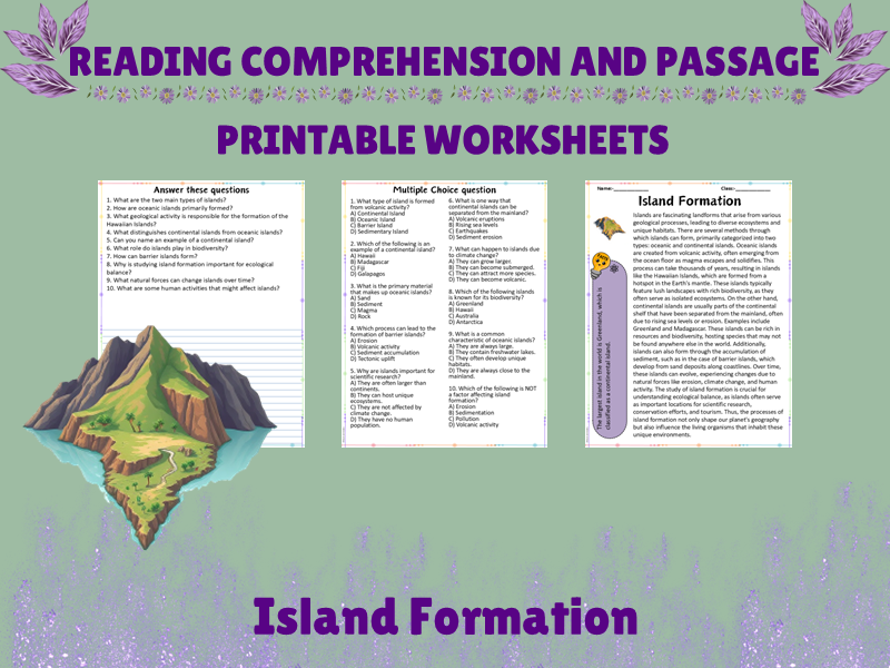 Exploring Island Formation: Engaging Reading Passage with Thought ...