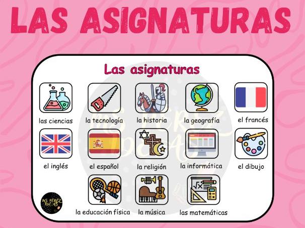 Las Asignaturas (subjects) - Flashcards | Teaching Resources
