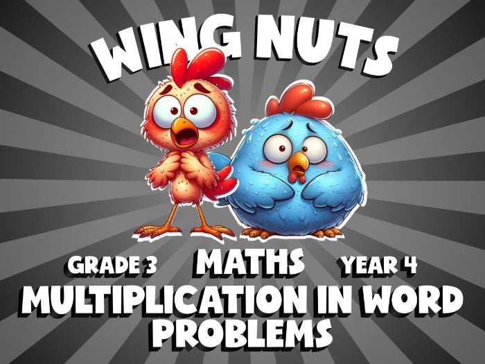 Multiplication in Word Problems WING NUTS Maths Game | No-Prep Year 4 ...