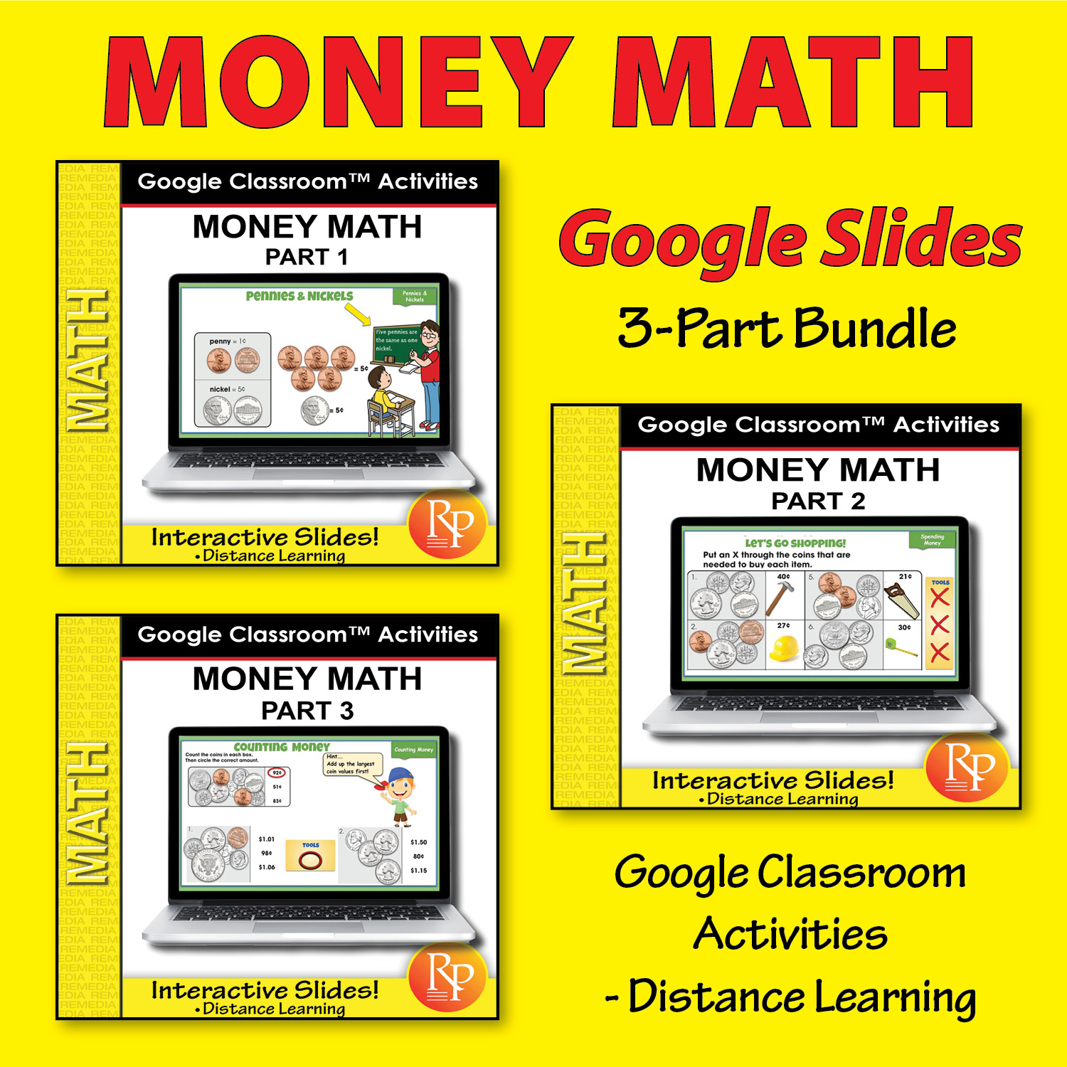 Money LIFE SKILLS SET 136 GOOGLE SLIDES COINS DOLLARS MATH WORD 