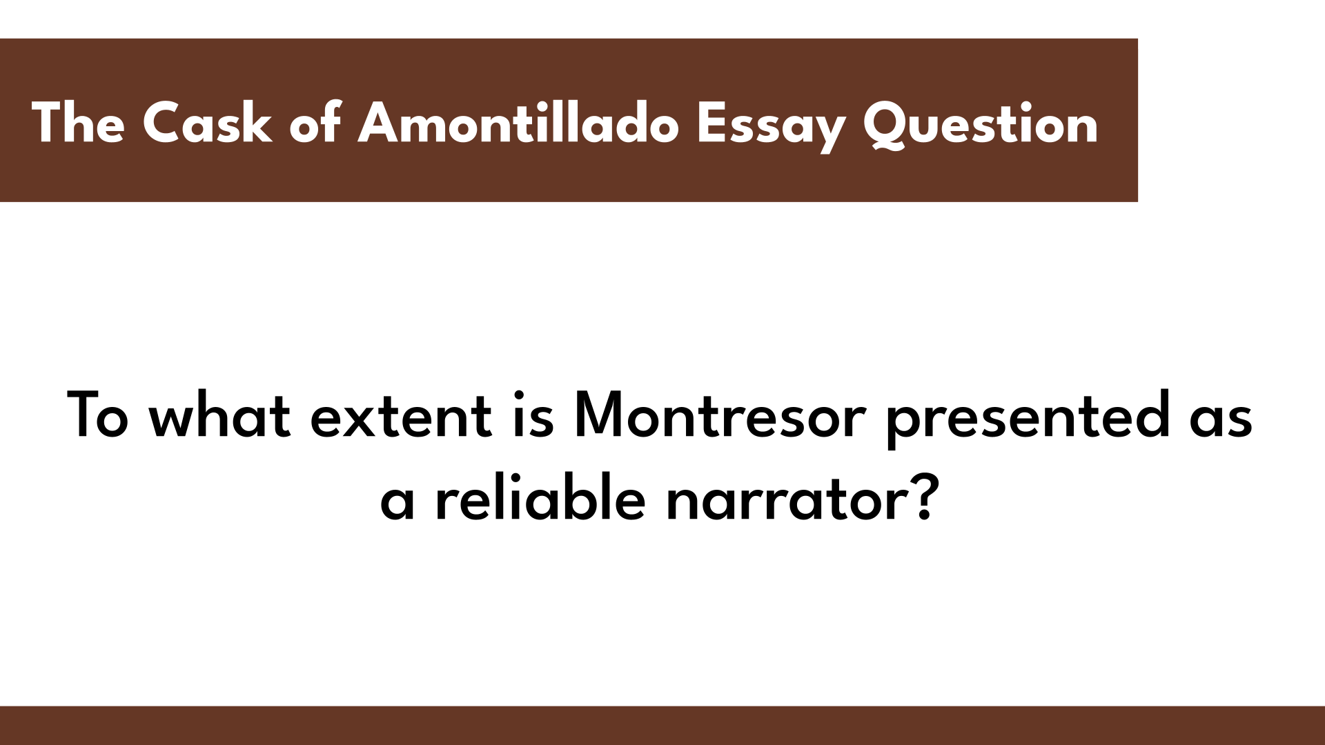 The Cask of Amontillado Essay Questions | Teaching Resources