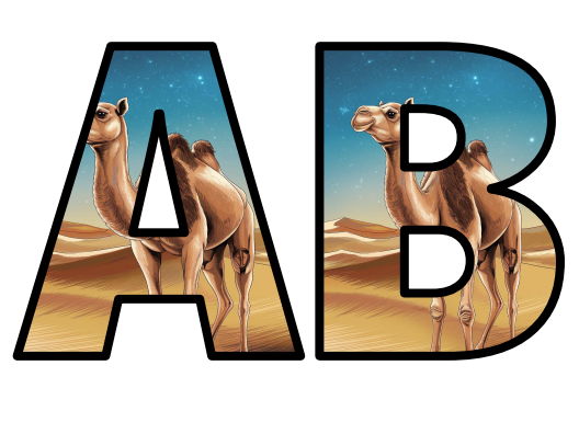 Animal Adaptations Camel Lettering Set Display Title Letters Numbers ...
