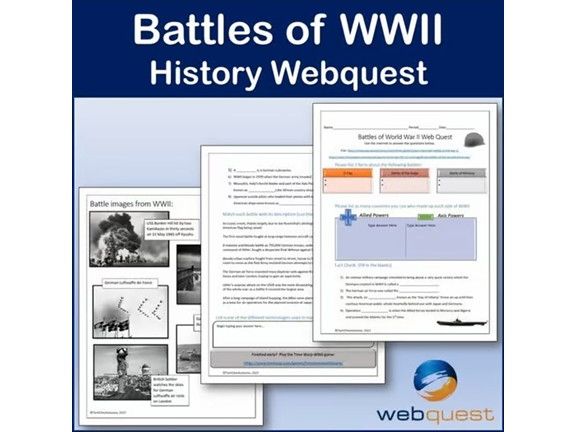 Battles of World War II (WWII) (WW2) - US History Editable Digital ...